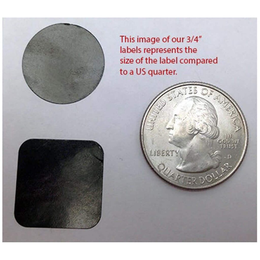 Metallic Red Rose Labels 3/4" Round | InstockLabels.com