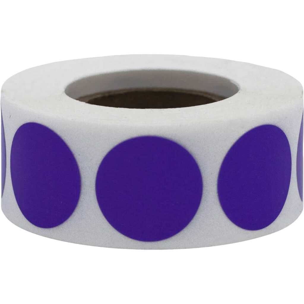 Purple Color Code Labels 3/4" Round | InstockLabels.com
