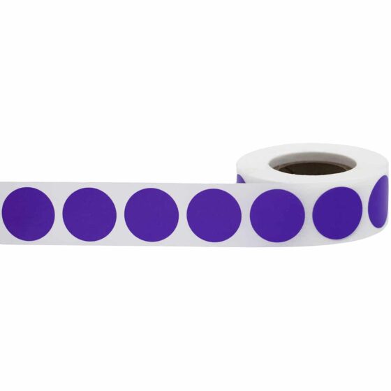 Purple Color Code Labels 3/4" Round | InstockLabels.com