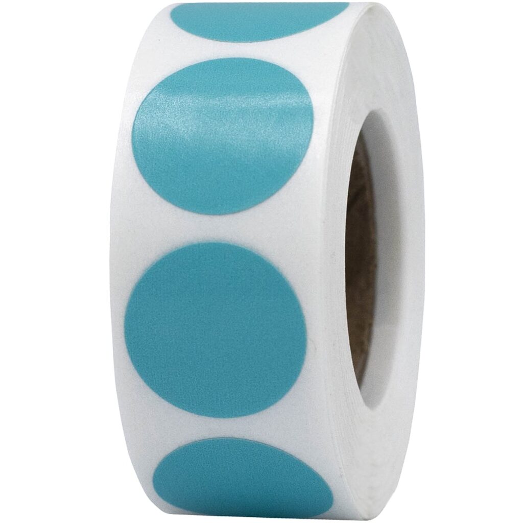 Teal Color Code Labels 3/4" Round | InstockLabels.com
