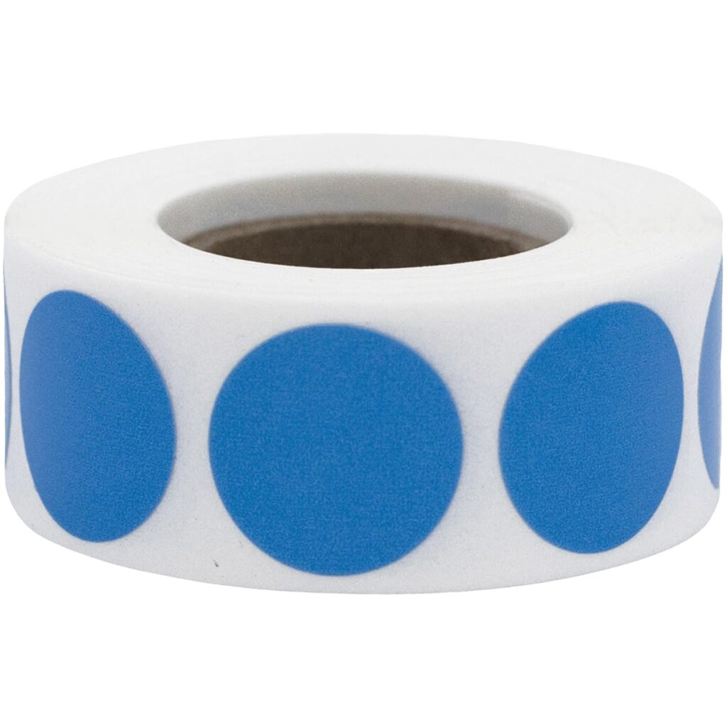 Light Blue Color Code Labels 3/4" Round | InstockLabels.com