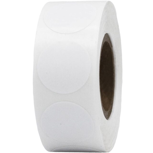 White Color Code Labels 3/4" Round | InstockLabels.com