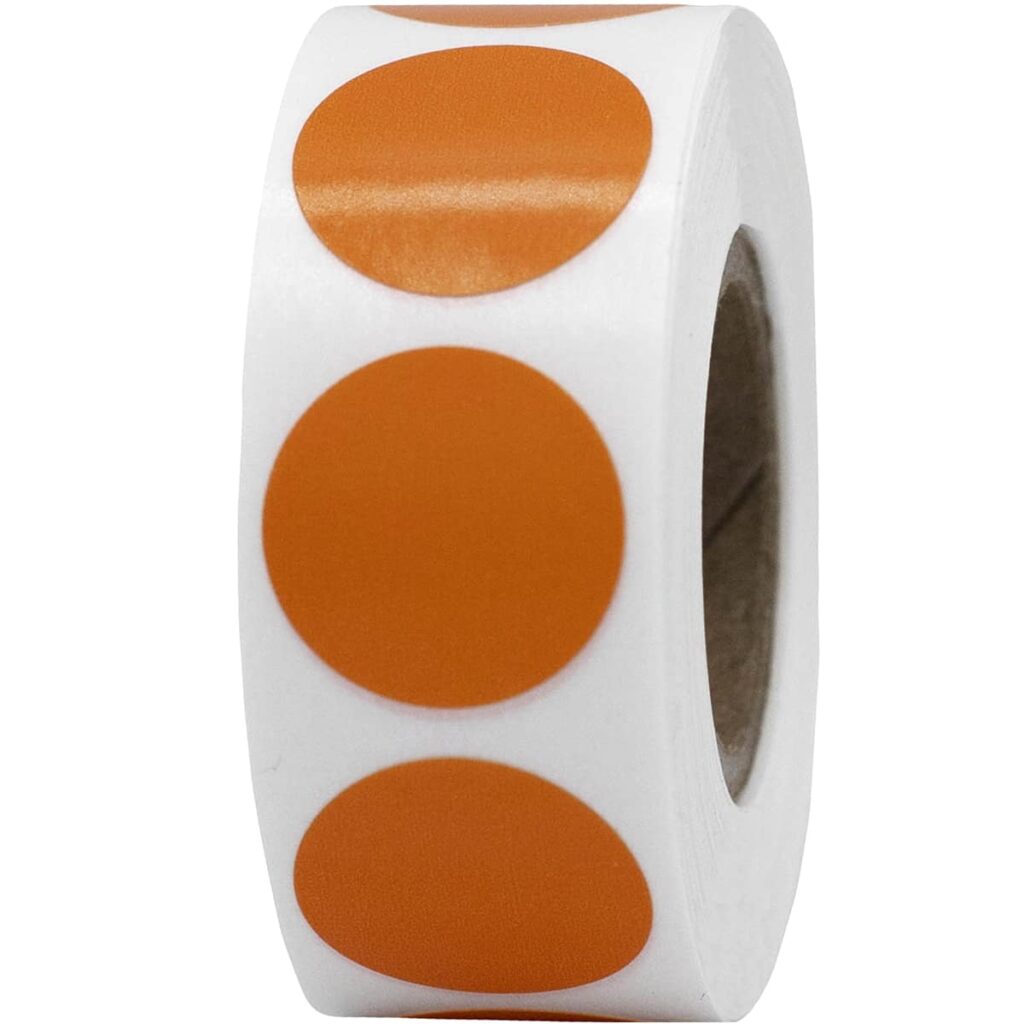 Orange Color Code Labels 3/4" Round | InstockLabels.com
