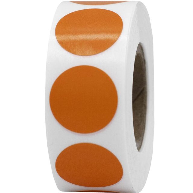 Orange Color Code Labels 3/4" Round | InstockLabels.com