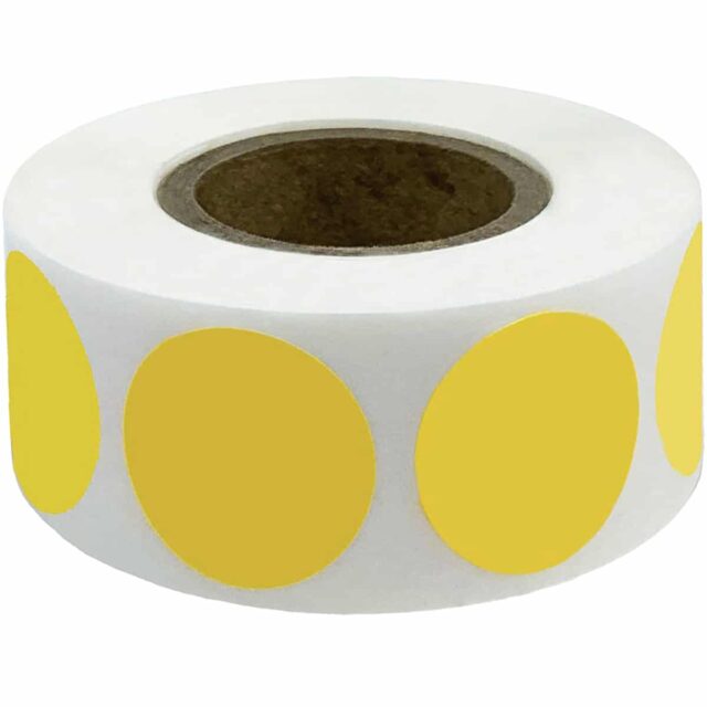 Yellow Color Code Labels 3/4" Round | InstockLabels.com