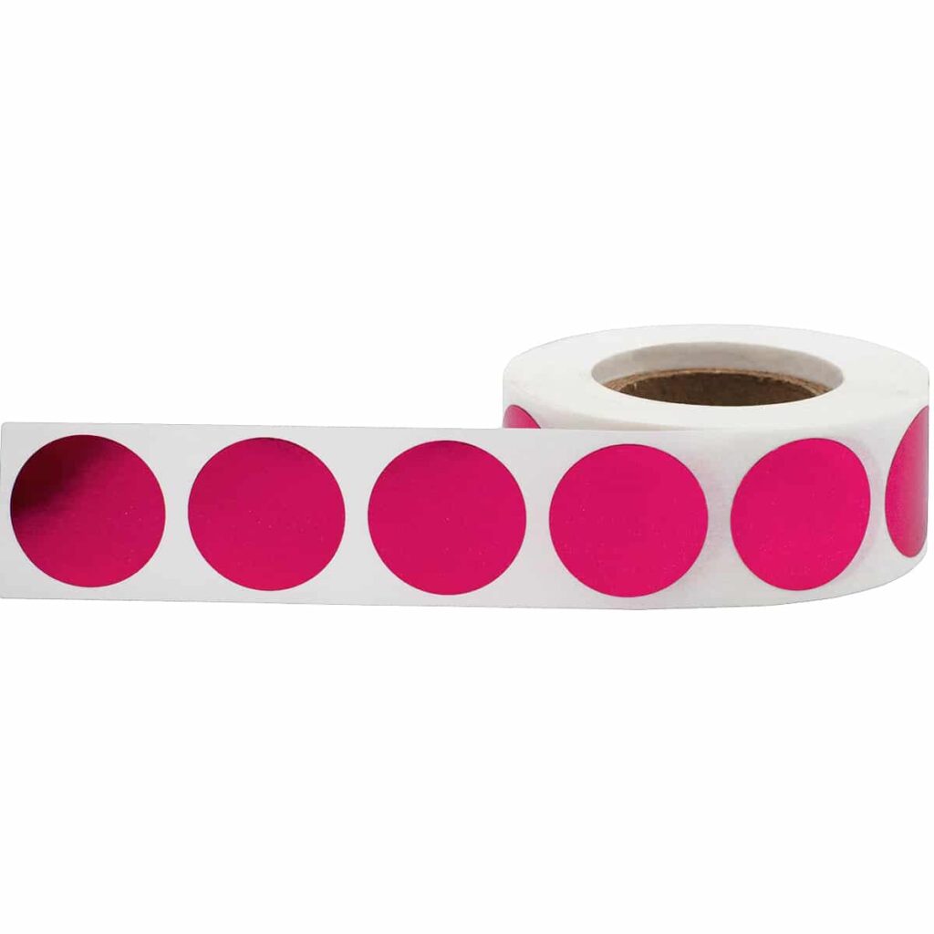 Metallic Red Rose Labels 3/4" Round | InstockLabels.com