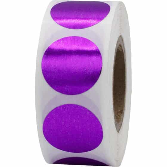 Metallic Purple Labels 3/4" Round | InstockLabels.com