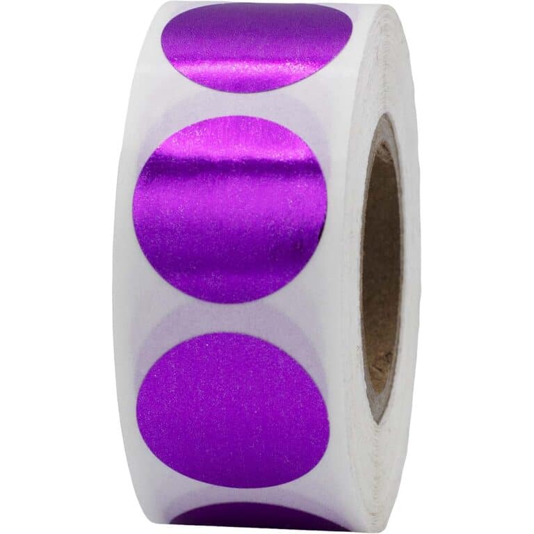 Metallic Purple Labels 3/4" Round | InstockLabels.com