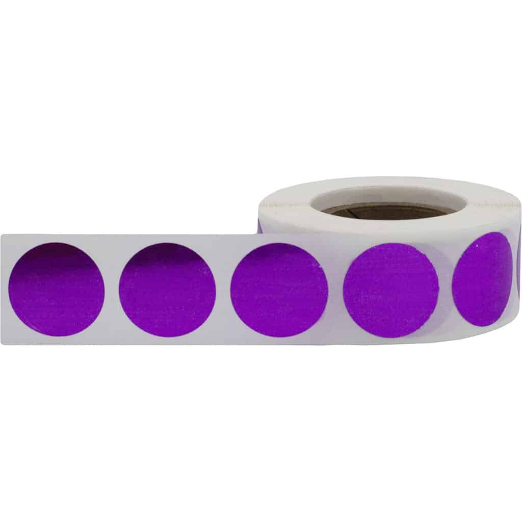 Metallic Purple Labels 3/4" Round | InstockLabels.com
