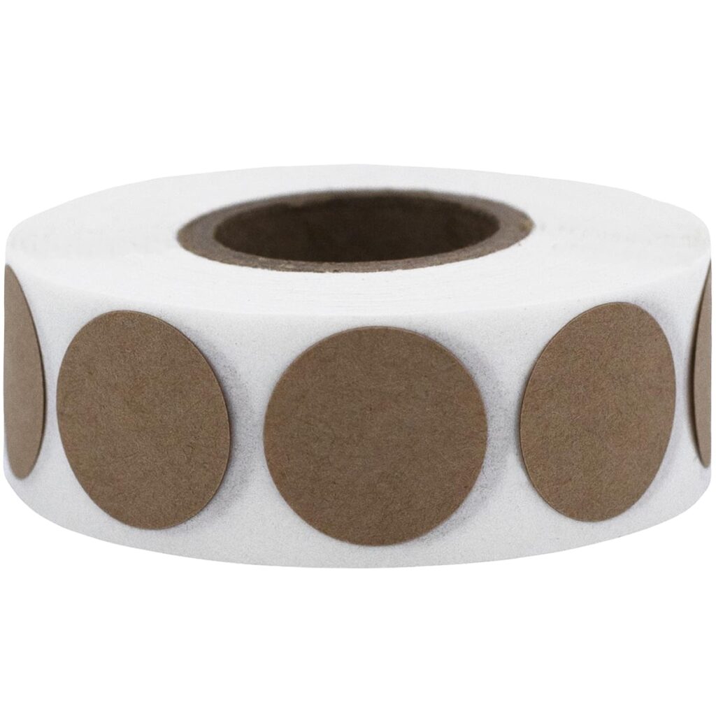 Natural Kraft Color Code Labels 3/4" Round | InstockLabels.com