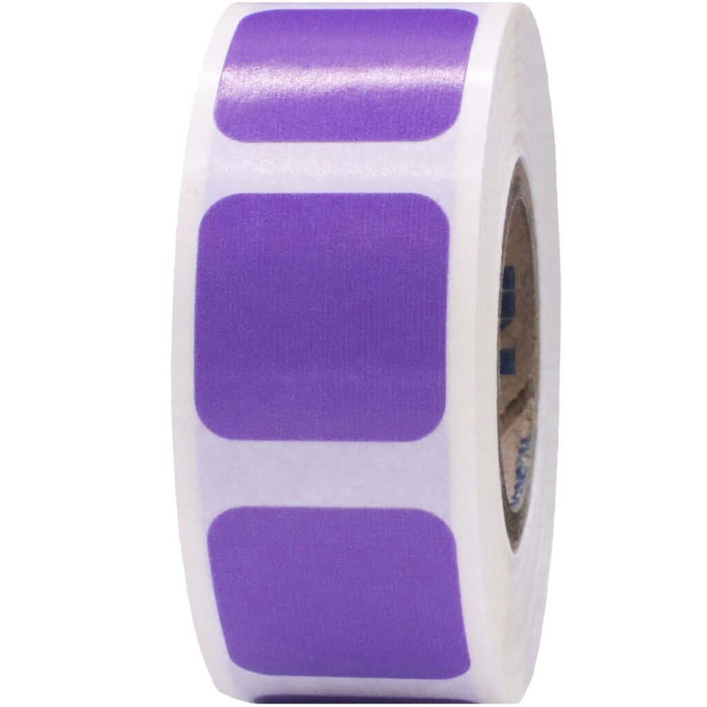 Purple Colored Labels 3/4" Square | InstockLabels.com