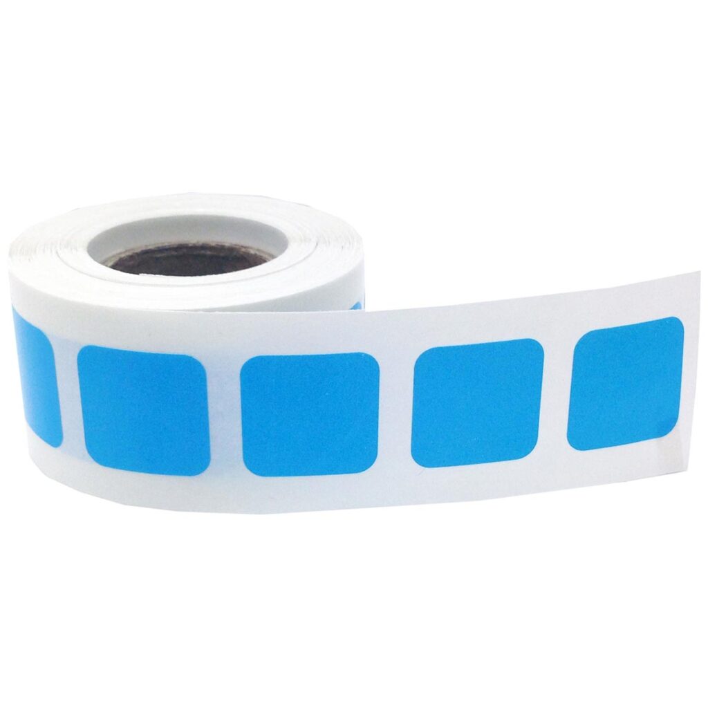 Light Blue Colored Labels 3/4" Square | InstockLabels.com