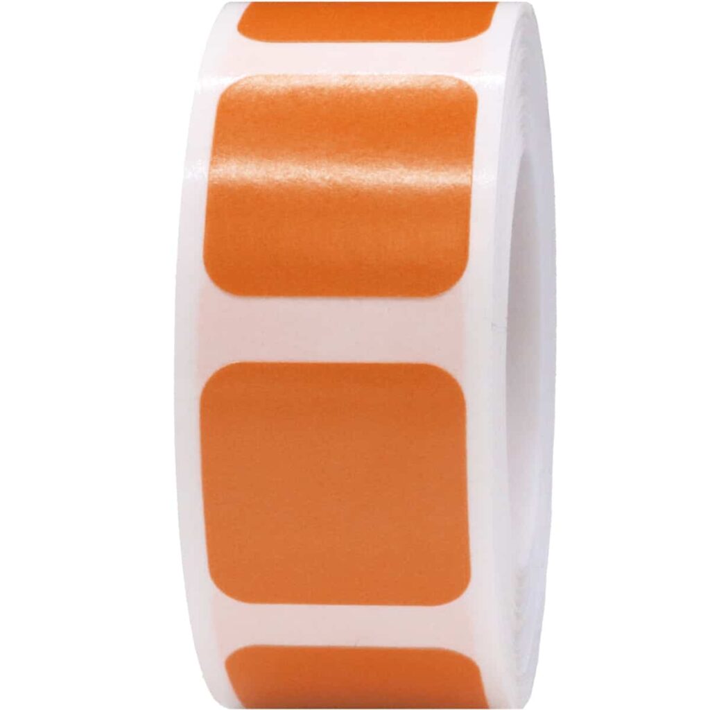 Orange Colored Labels 3/4" Square | InstockLabels.com