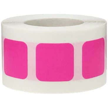 Hot Pink Colored Labels 3/4" Square | InstockLabels.com