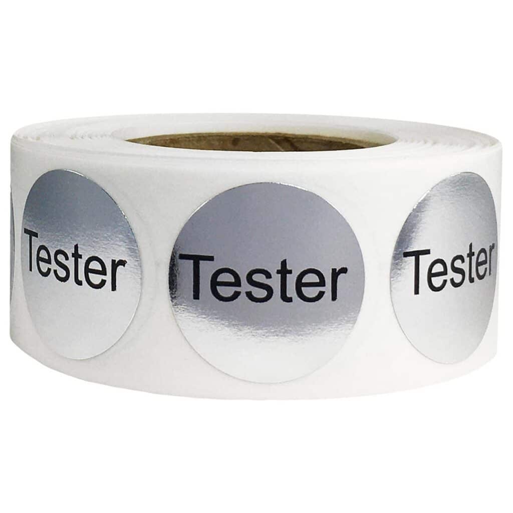 Tester/Try Me Stickers | Silver Foil 3/4" Round | InStockLabels.com