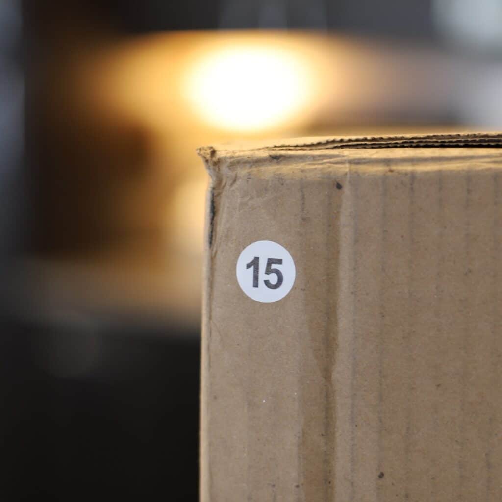 White Number 15 Stickers 3/4" | InStockLabels.com