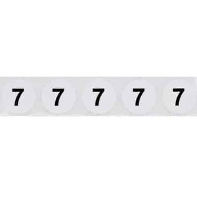 White Number 7 Stickers 3/4" | InStockLabels.com