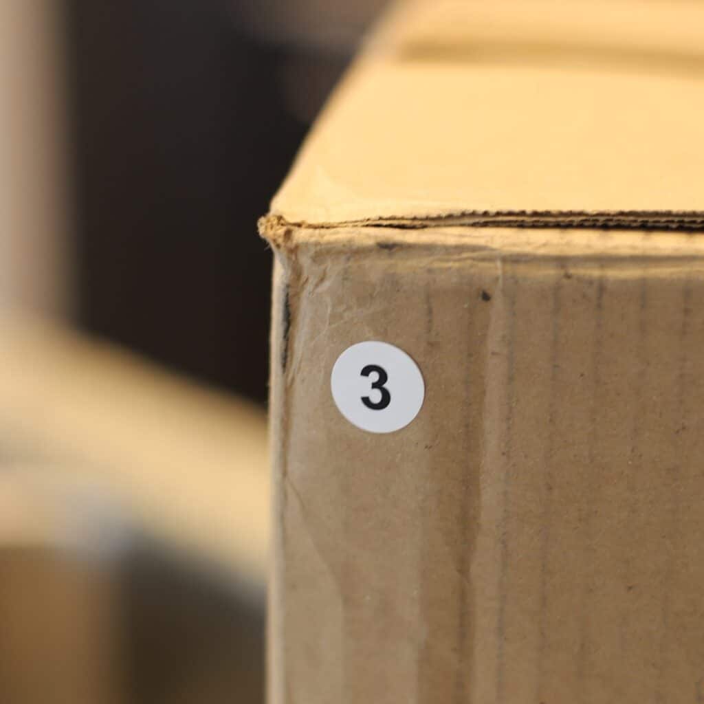 White Number 3 Stickers 3/4" | InStockLabels.com