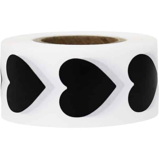 Black Heart Stickers 3/4 Inch | InstockLabels.com