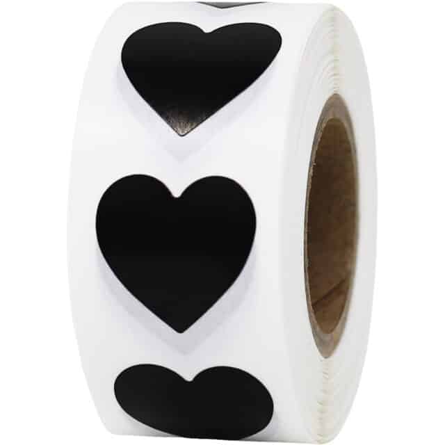 Black Heart Stickers 3/4 Inch | InstockLabels.com