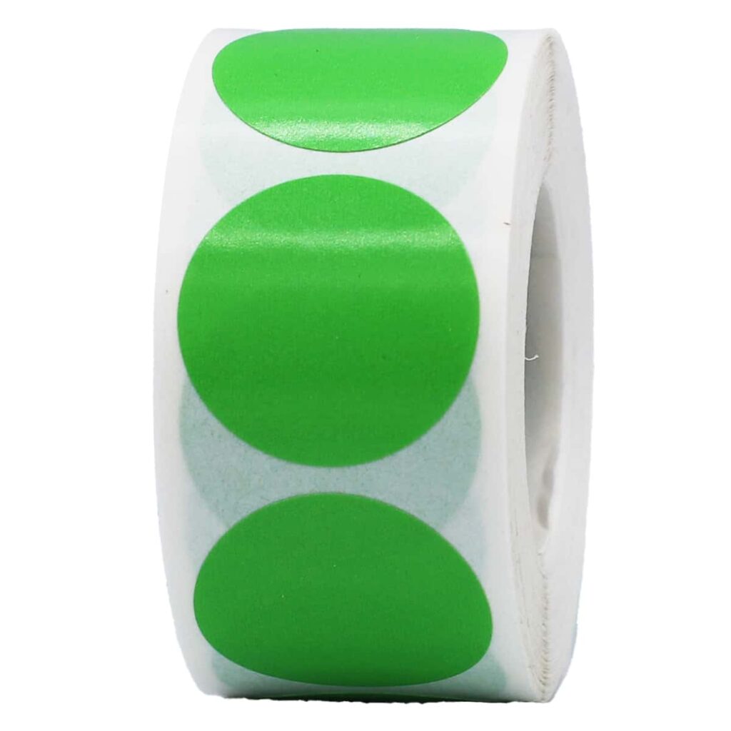 Light Green Labels 1" Round | InstockLabels.com