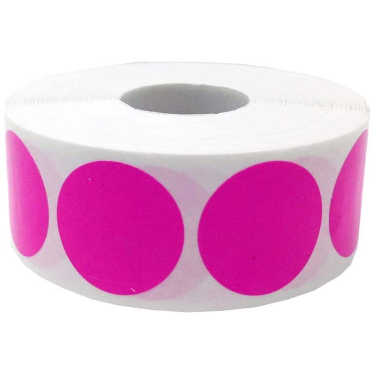 Hot Pink Colored Labels 1" Round | InstockLabels.com
