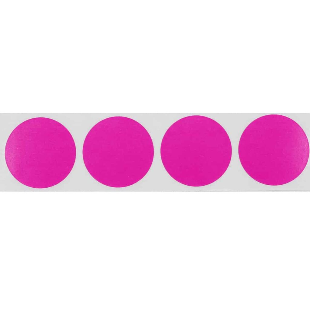 Hot Pink Colored Labels 1" Round | InstockLabels.com