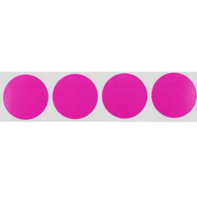 Hot Pink Colored Labels 1" Round | InstockLabels.com