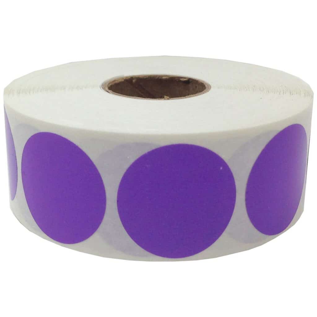 Purple Colored Labels 1" Round | InstockLabels.com
