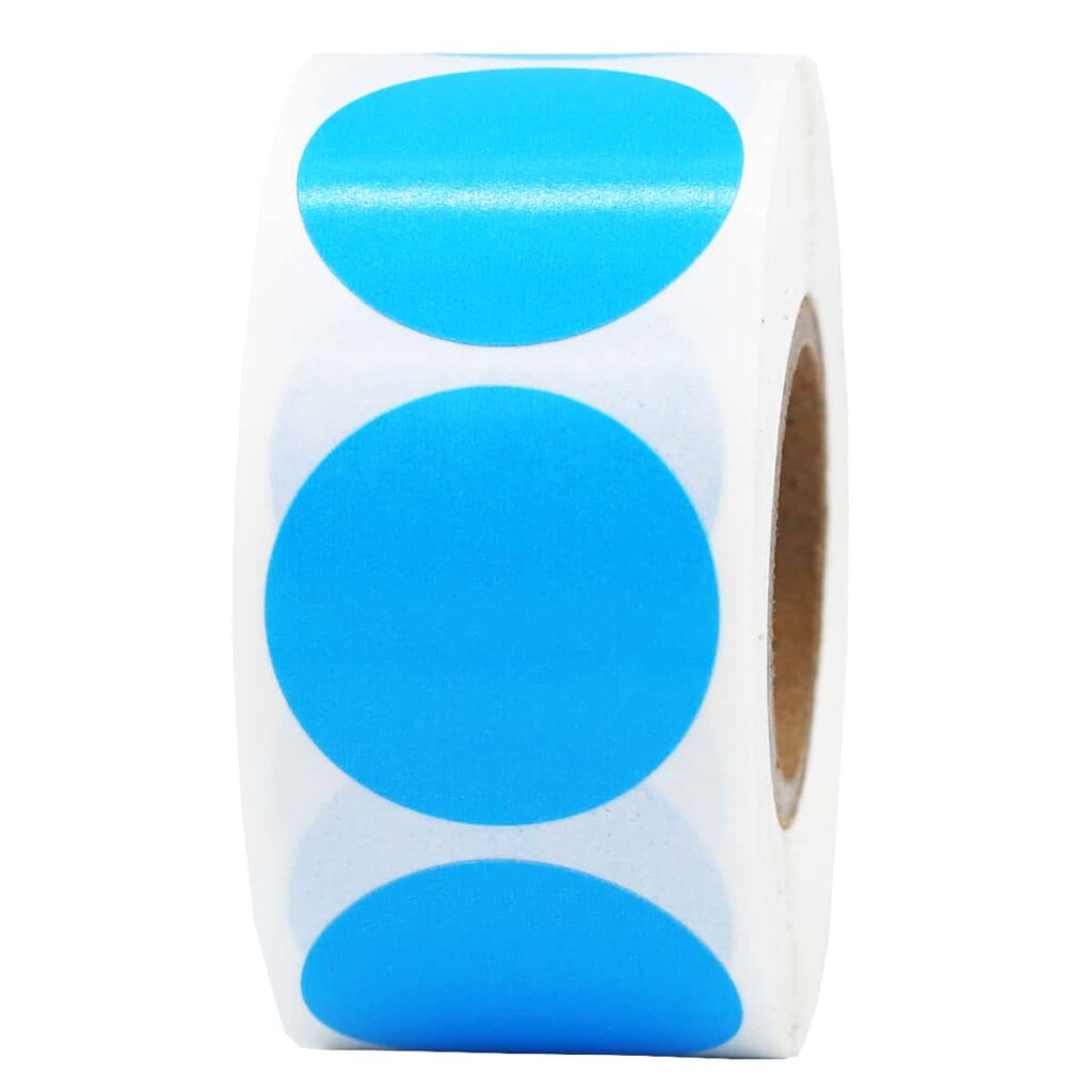 Light Blue Colored Labels 1" Round | InstockLabels.com