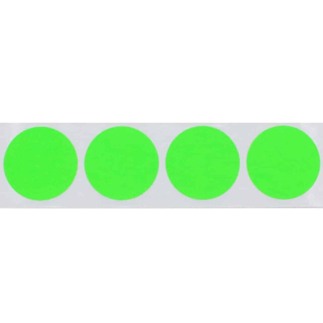 Fluorescent Green Colored Labels 1" Round | InstockLabels.com