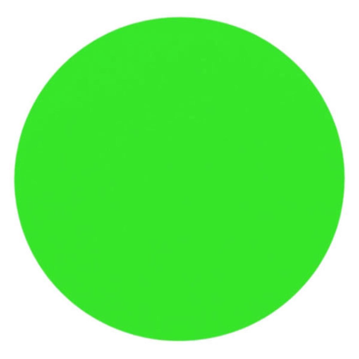 Fluorescent Green Colored Labels 1" Round | InstockLabels.com