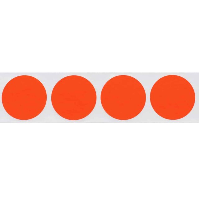 Fluorescent Red Labels 1" Round | InstockLabels.com