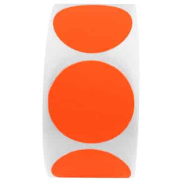 Fluorescent Red Labels 1" Round | InstockLabels.com