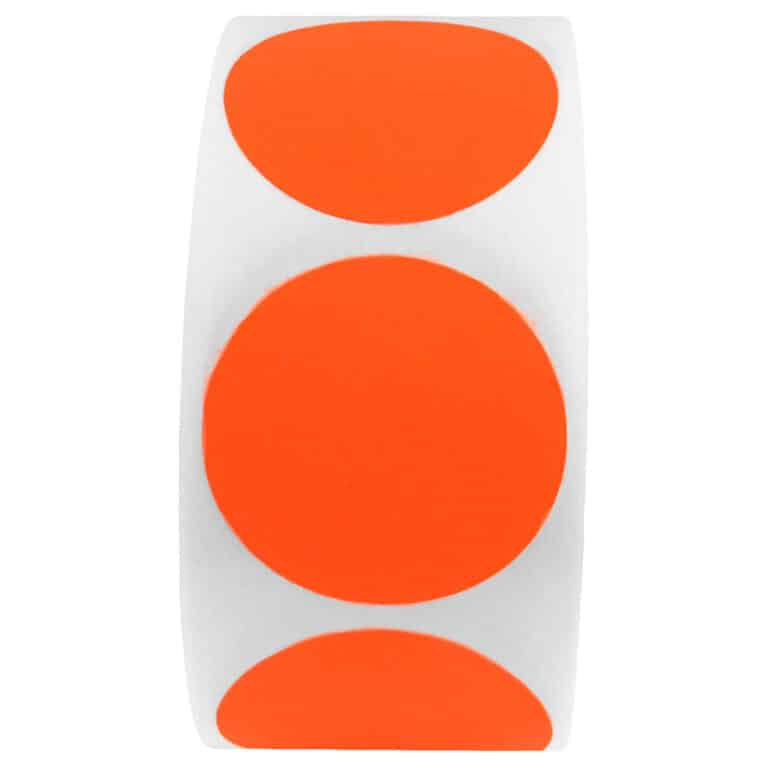 Fluorescent Red Labels 1" Round | InstockLabels.com