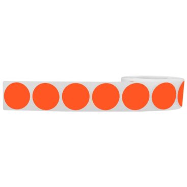 Fluorescent Red Labels 1" Round | InstockLabels.com