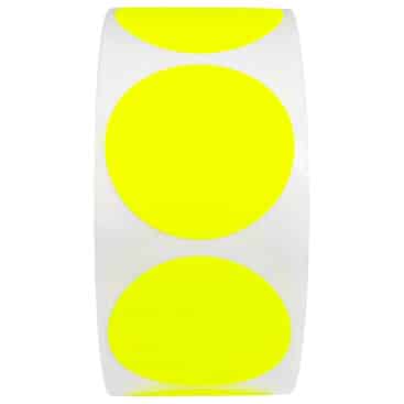 Fluorescent Yellow Labels 1" Round | InstockLabels.com