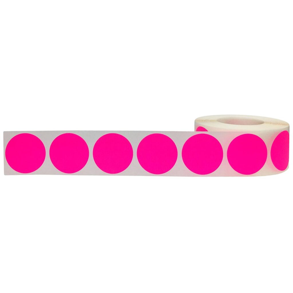 Fluorescent Pink Labels 1" Round | InstockLabels.com