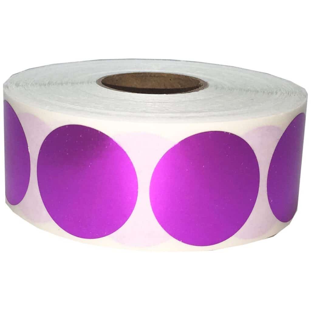 Metallic Purple Colored Labels 1" Round | InstockLabels.com