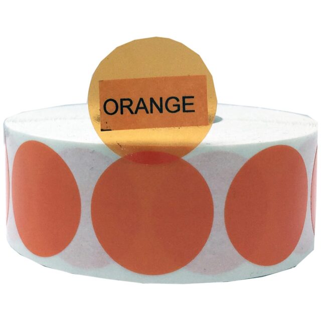 Transparent Orange Labels 1" Round | InstockLabels.com