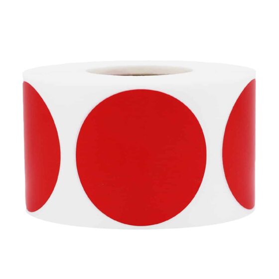 Red Colored Labels 1.5" Round | InstockLabels.com