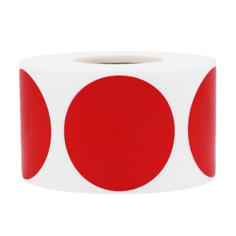 Red Colored Labels 1.5" Round | InstockLabels.com
