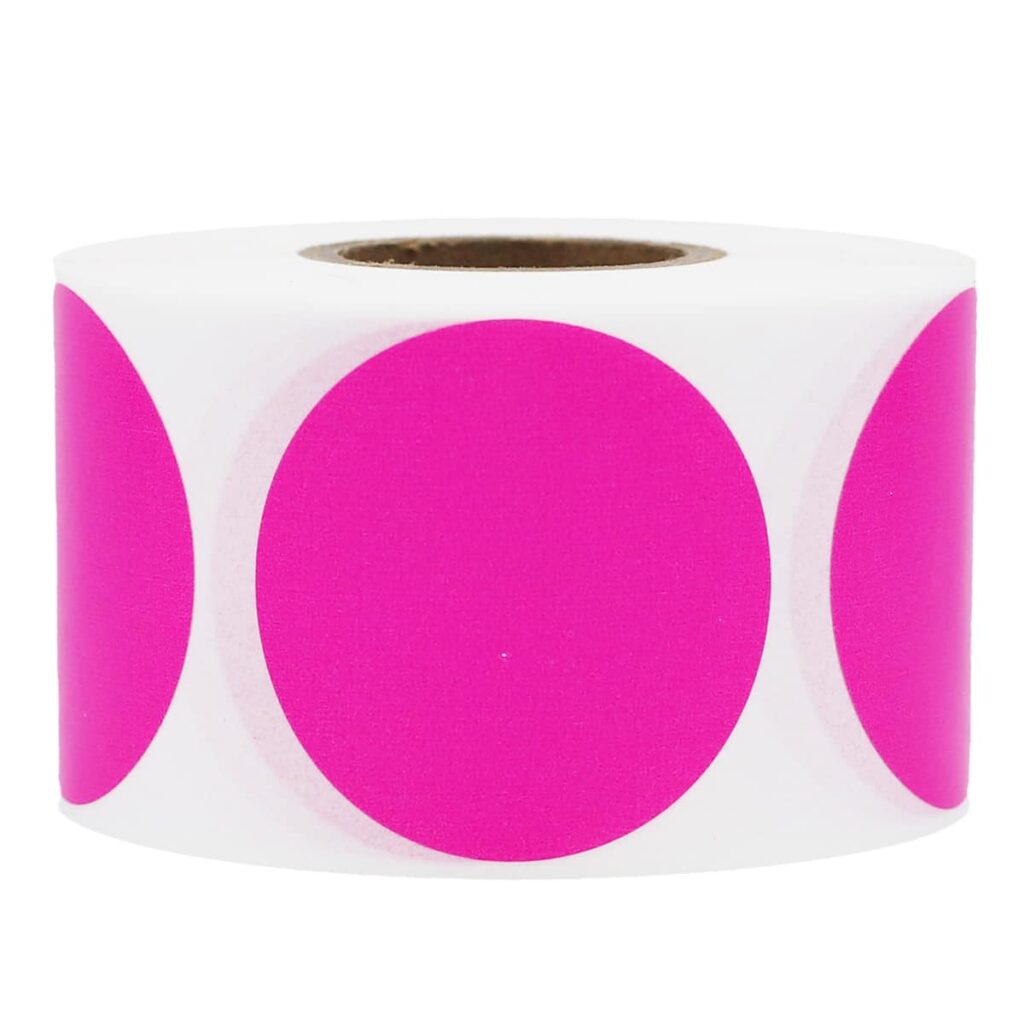 Hot Pink Colored Labels 1.5" Round | InstockLabels.com