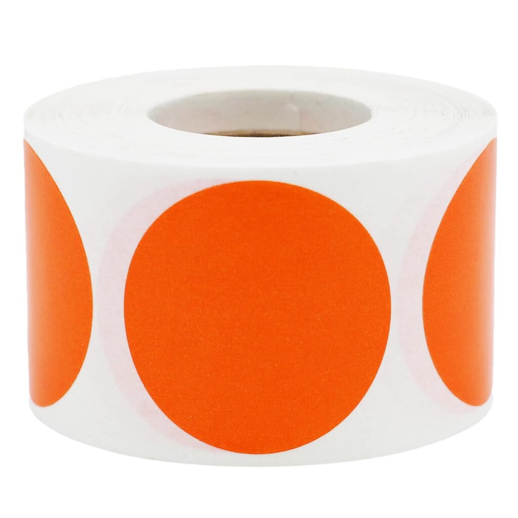 Orange Colored Labels 1.5" Round | InstockLabels.com