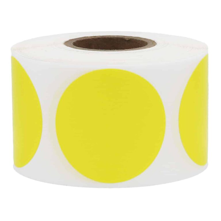 Hot Yellow Colored Labels 1.5" Round | InstockLabels.com