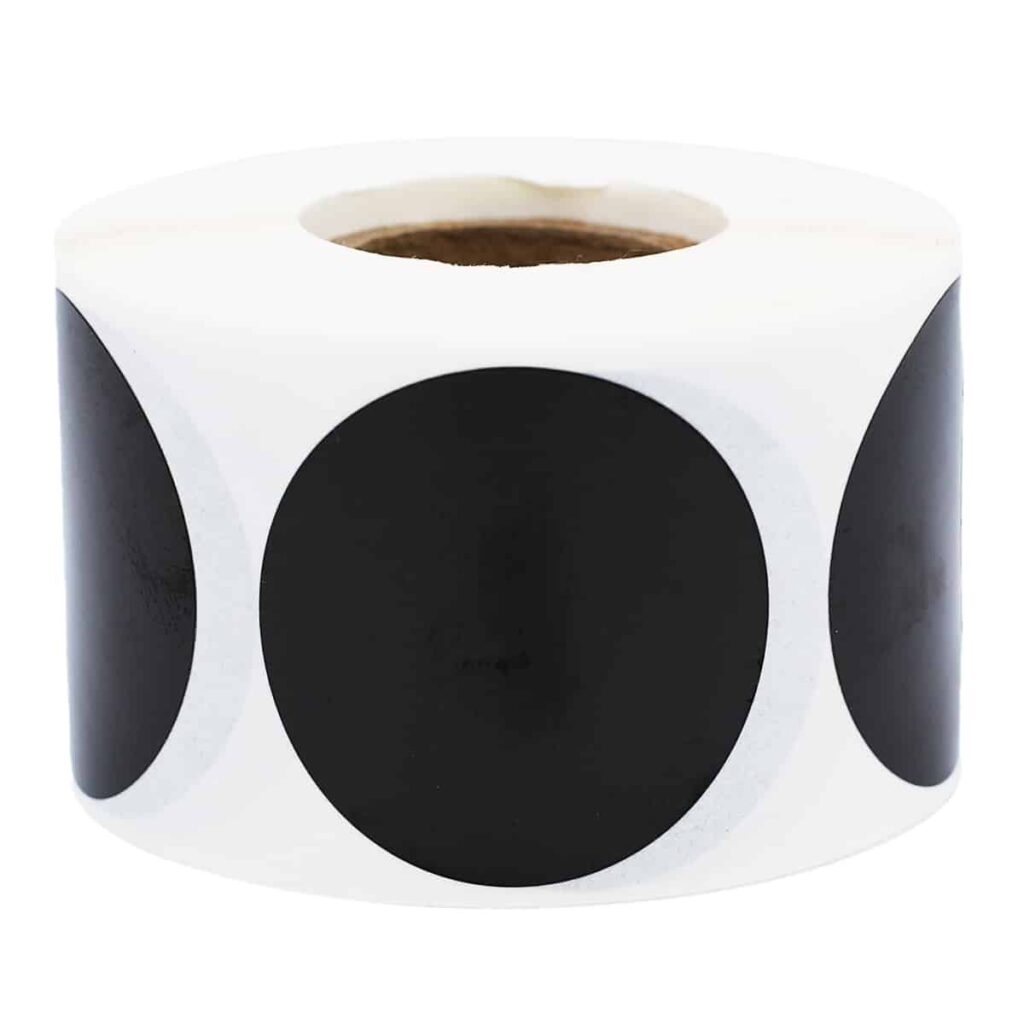 Black Colored Labels 1.5" Round | InstockLabels.com