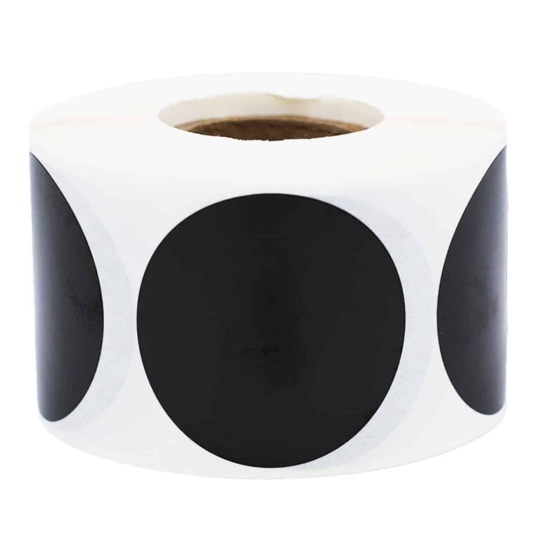 Black Colored Labels 1.5" Round | InstockLabels.com
