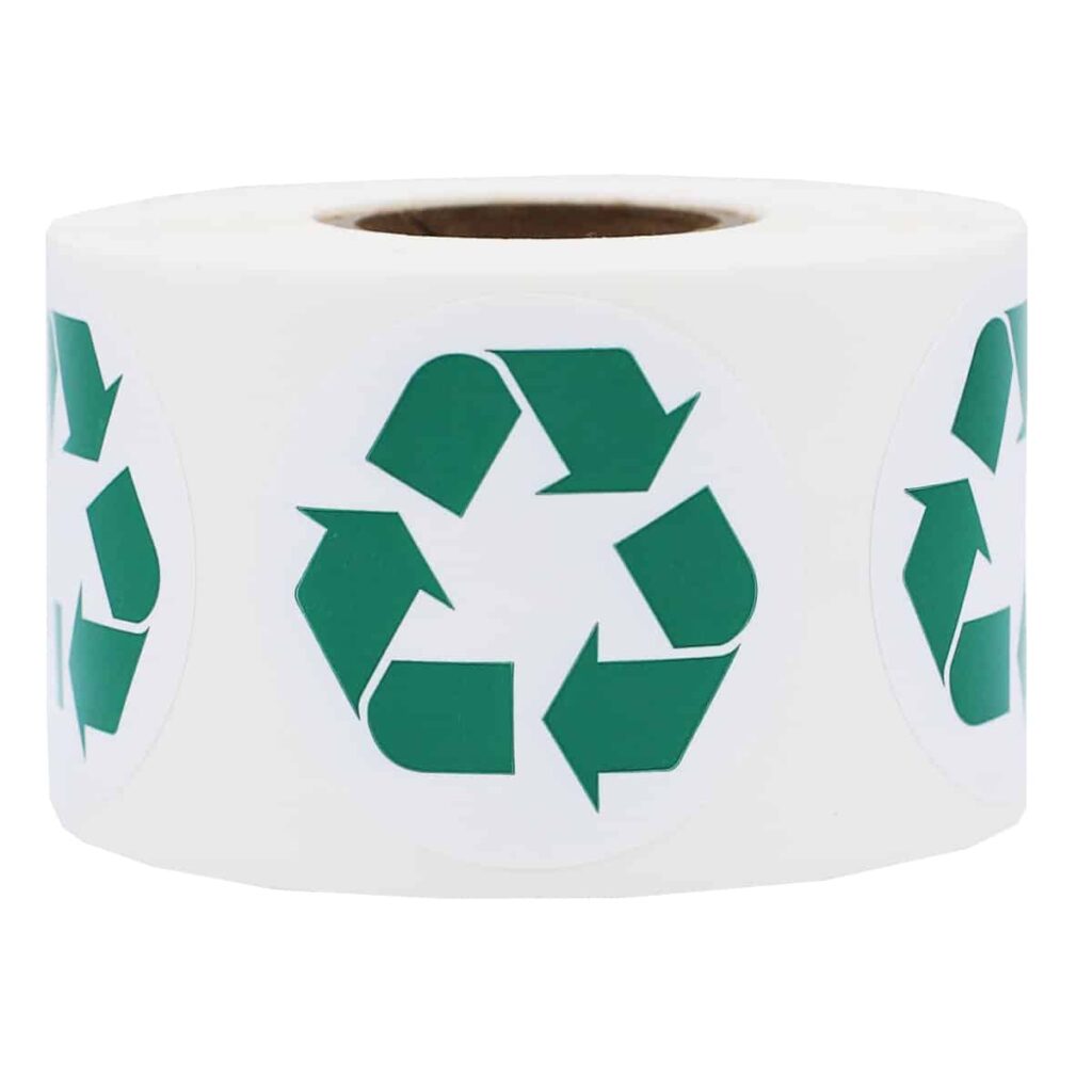 Recycle Logo Stickers | Eco-Friendly Print | 1.5" | InStockLabels.com