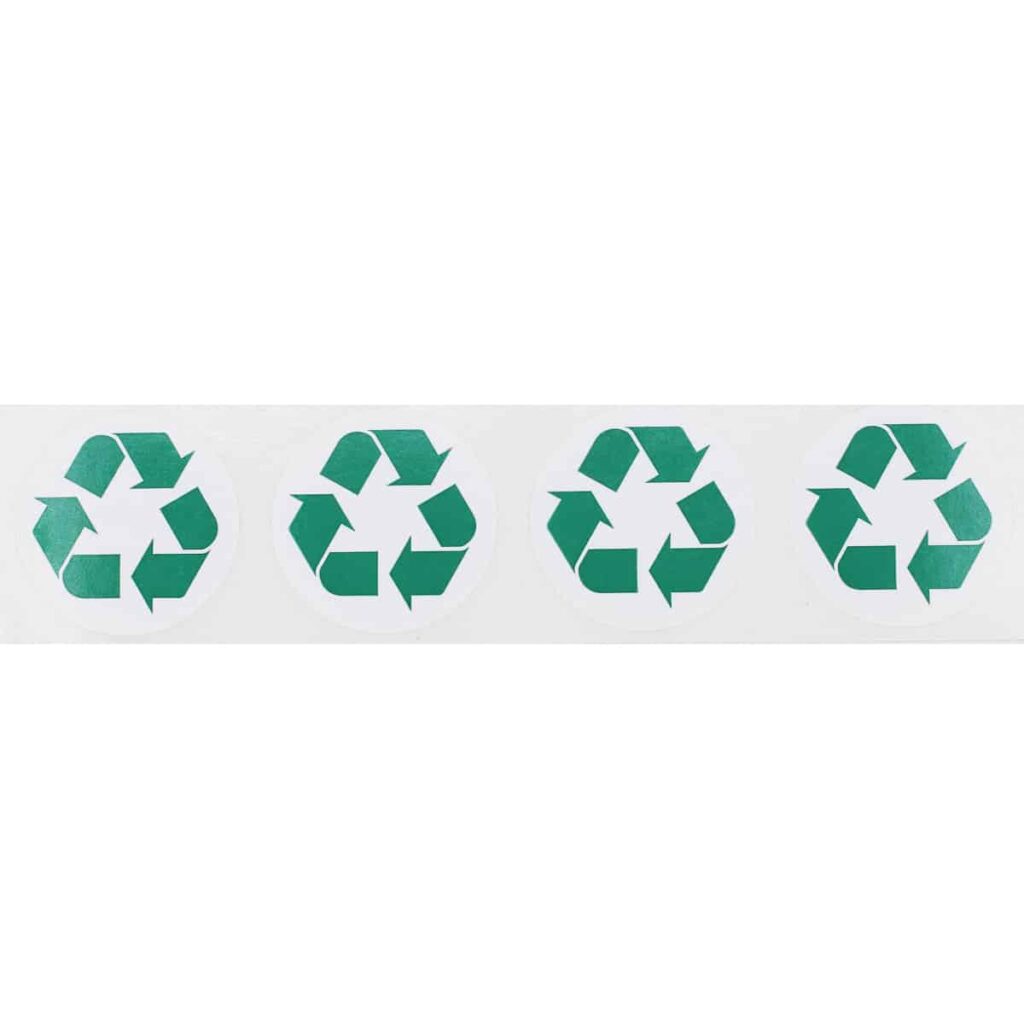 Recycle Logo Stickers | Eco-Friendly Print | 1.5" | InStockLabels.com