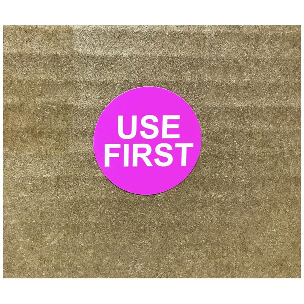 Labels That Say "Use First" | Inventory Warning Labels | InStockLabels.com